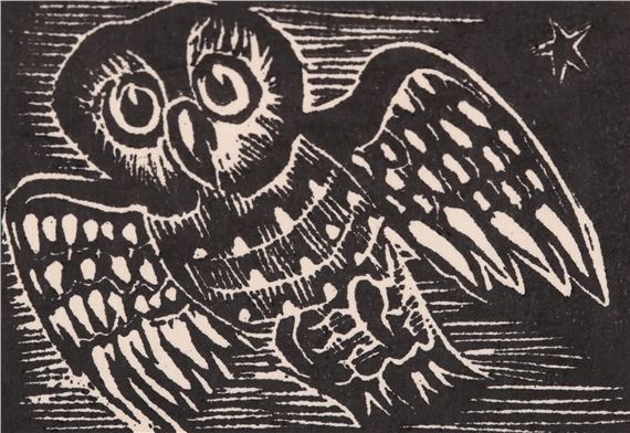 Enid Marx | Owls, from an ABC of Birds and Beasts (1985) | MutualArt