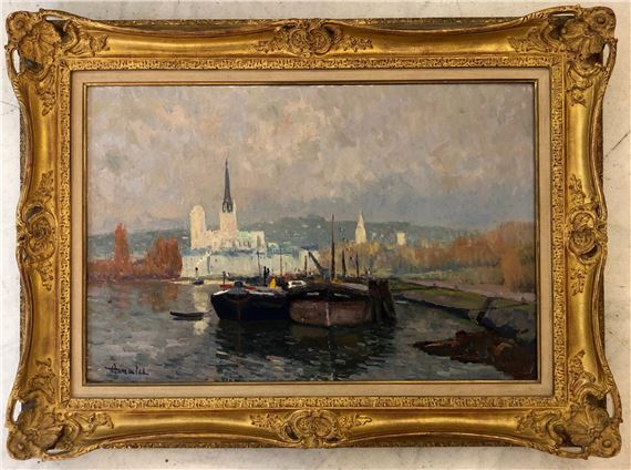 Albert Malet | Le port fluvial de Rouen | MutualArt