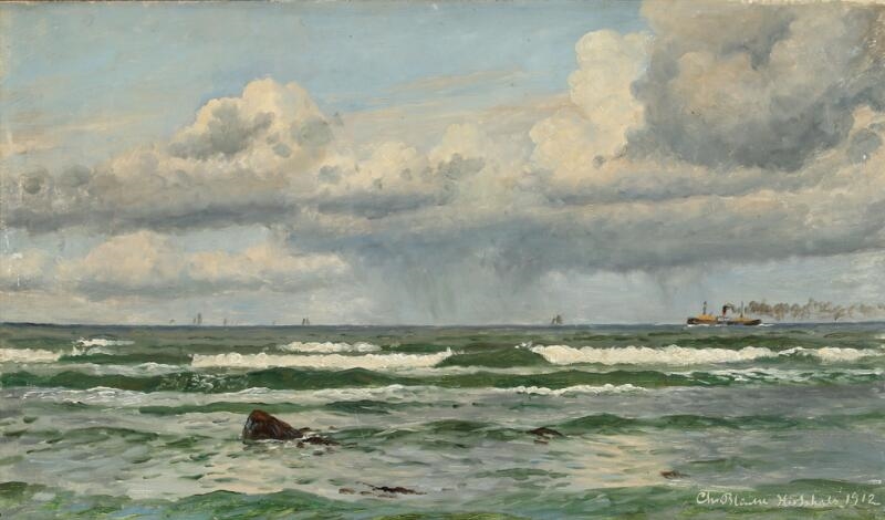 Christian Blache | Seascape with sailing ships and a steamer off the ...