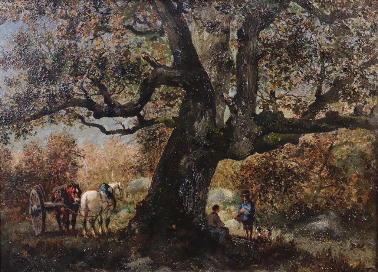 Jules Jacques Veyrassat | Les chevaux près du Chêne Sully en forêt de ...