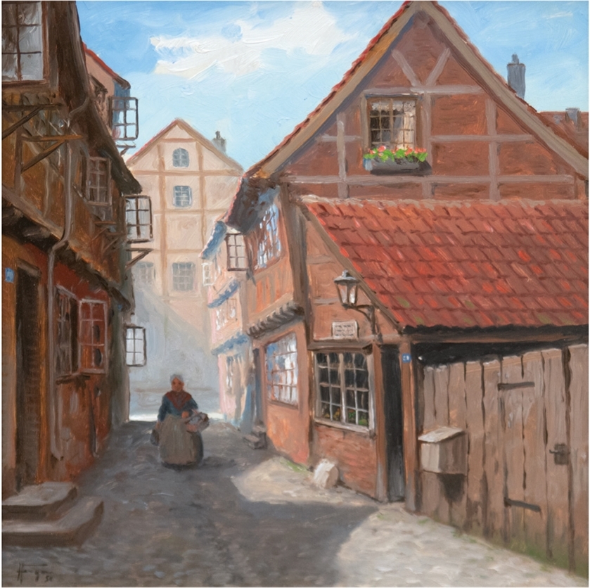 Hans Fenger | Große Bäckergasse in Alt Hamburg | MutualArt