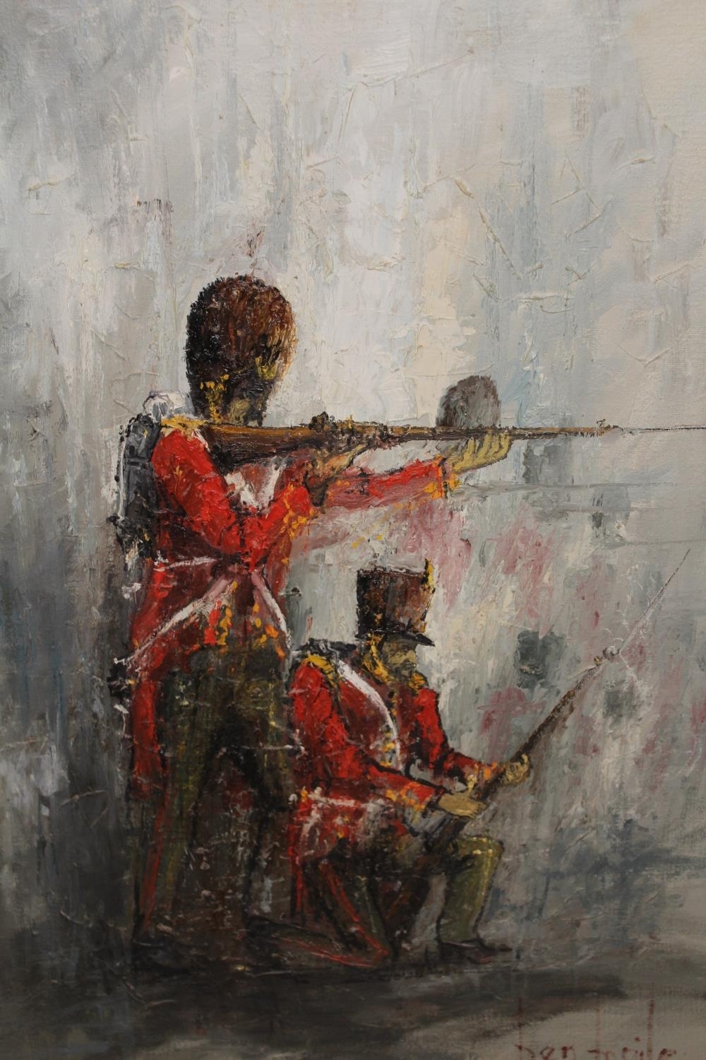 Ben Maile | A row of infantry firing on an enemy | MutualArt