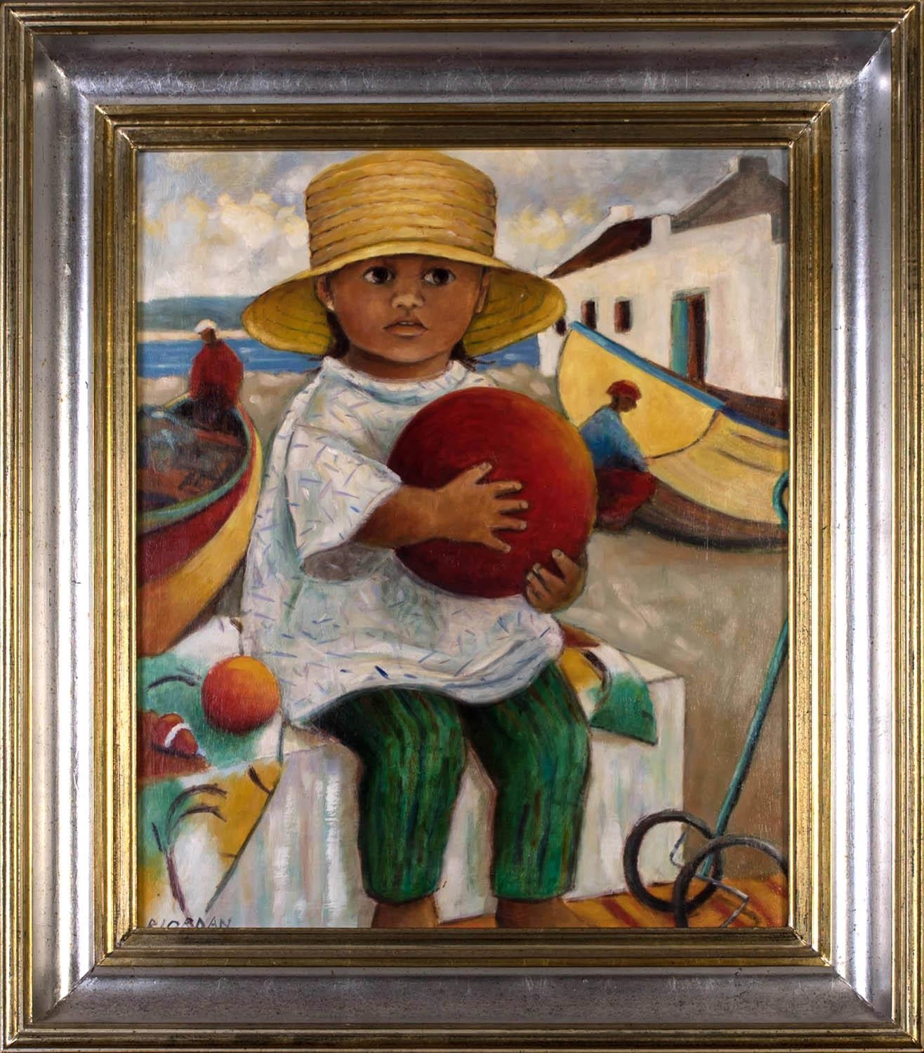 Alice Riordan | Portrait of a child holding a ball | MutualArt