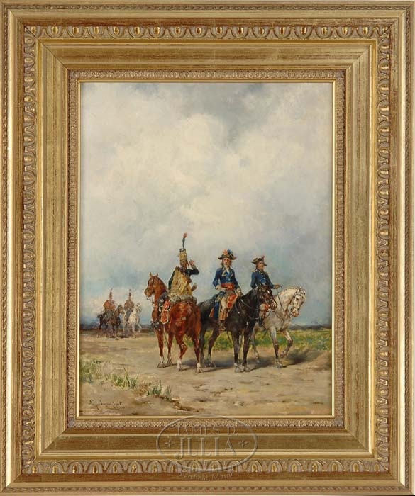 Louis Emile Benassit | OFFICER’S ON HORSEBACK | MutualArt