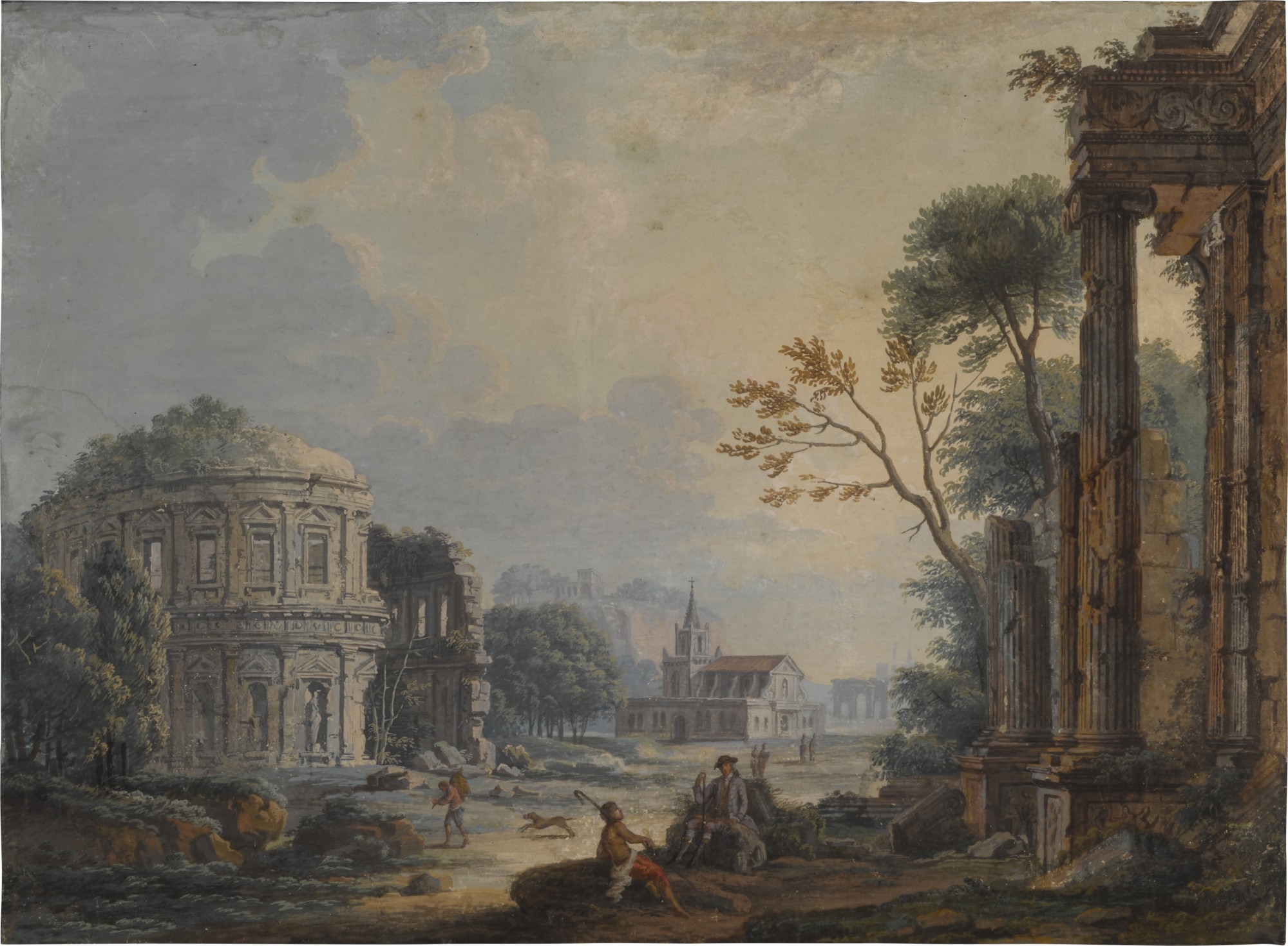 Pierre Antoine Demachy | A Pair of Architectural Capricci | MutualArt
