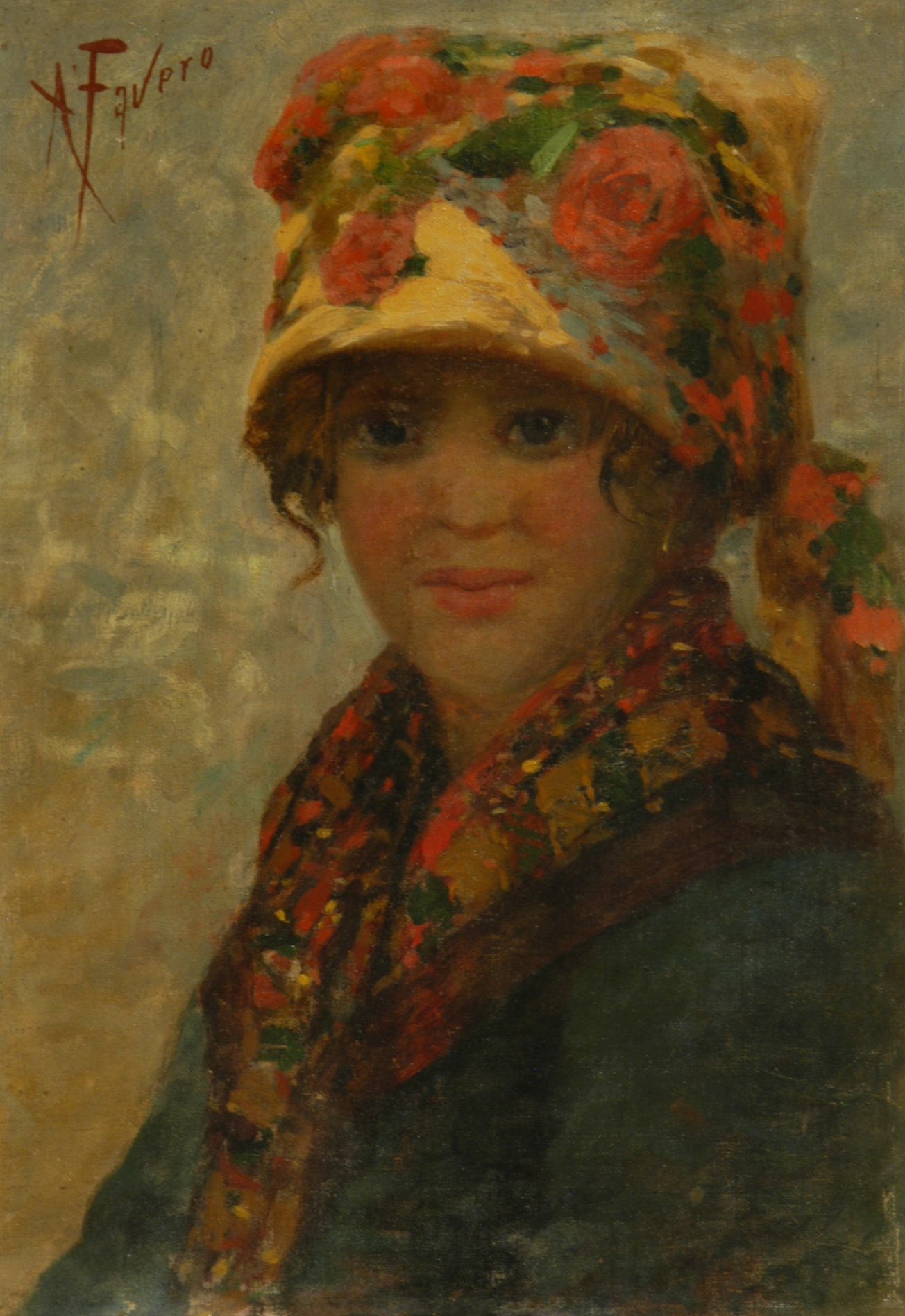 Andrea Favero | Bimba con nastro di fiori | MutualArt