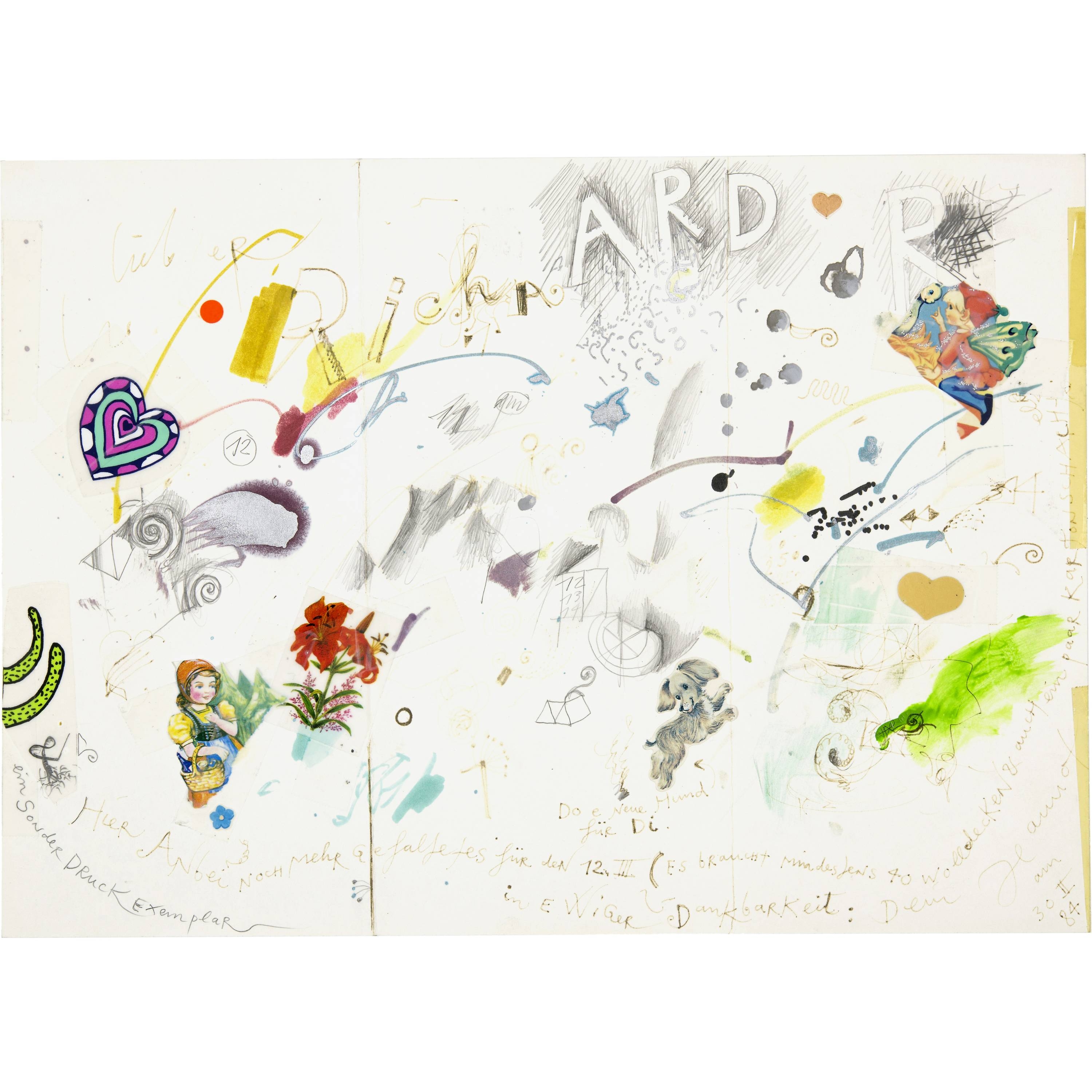 Jean Tinguely | Illustrierter Brief an einen Freund - Lieber Richard ...