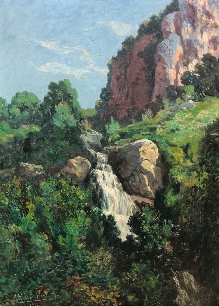 Antoni Ribas Prats | Escalinata y Pueblo (1910) | MutualArt