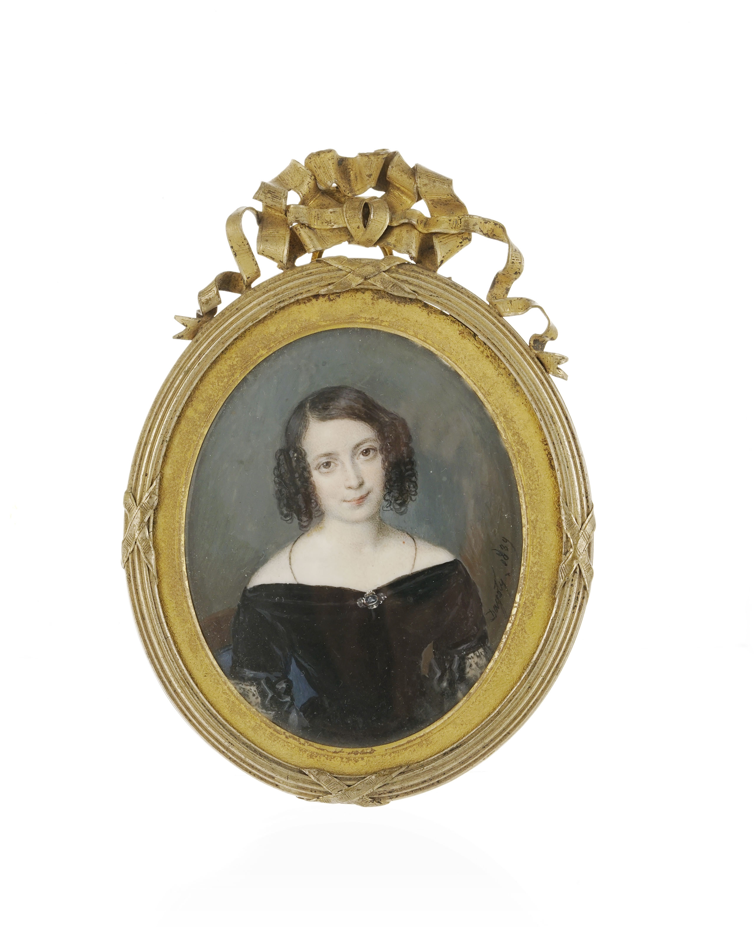 Pierre Edouard Gautier d'Agoty | Dame à la robe noire (1839) | MutualArt