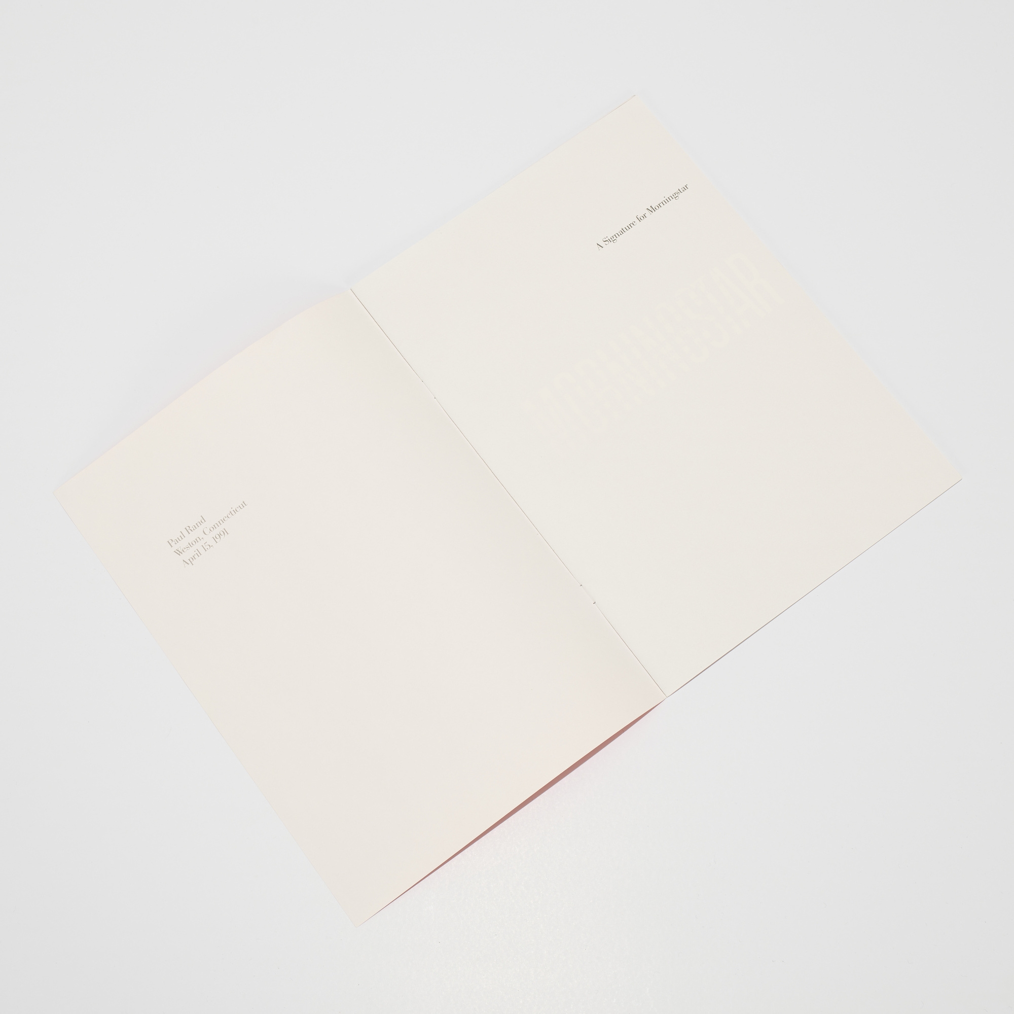 Paul Rand | Morningstar Visual Identity brochure (1991) | MutualArt