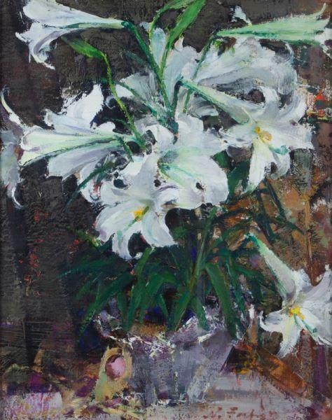 Nicolai Fechin | White Easter Lilies | MutualArt