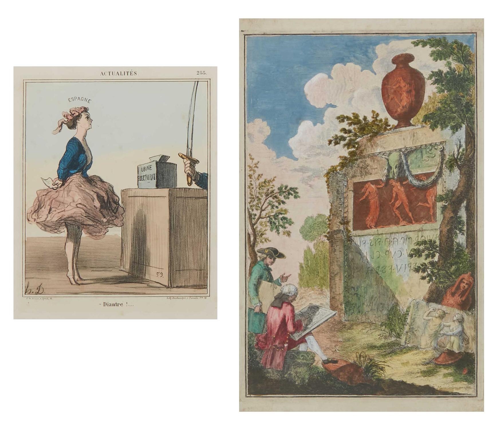 Marco Gregorio Carlone | Two artists sketching at an ancient Roman ruin ...