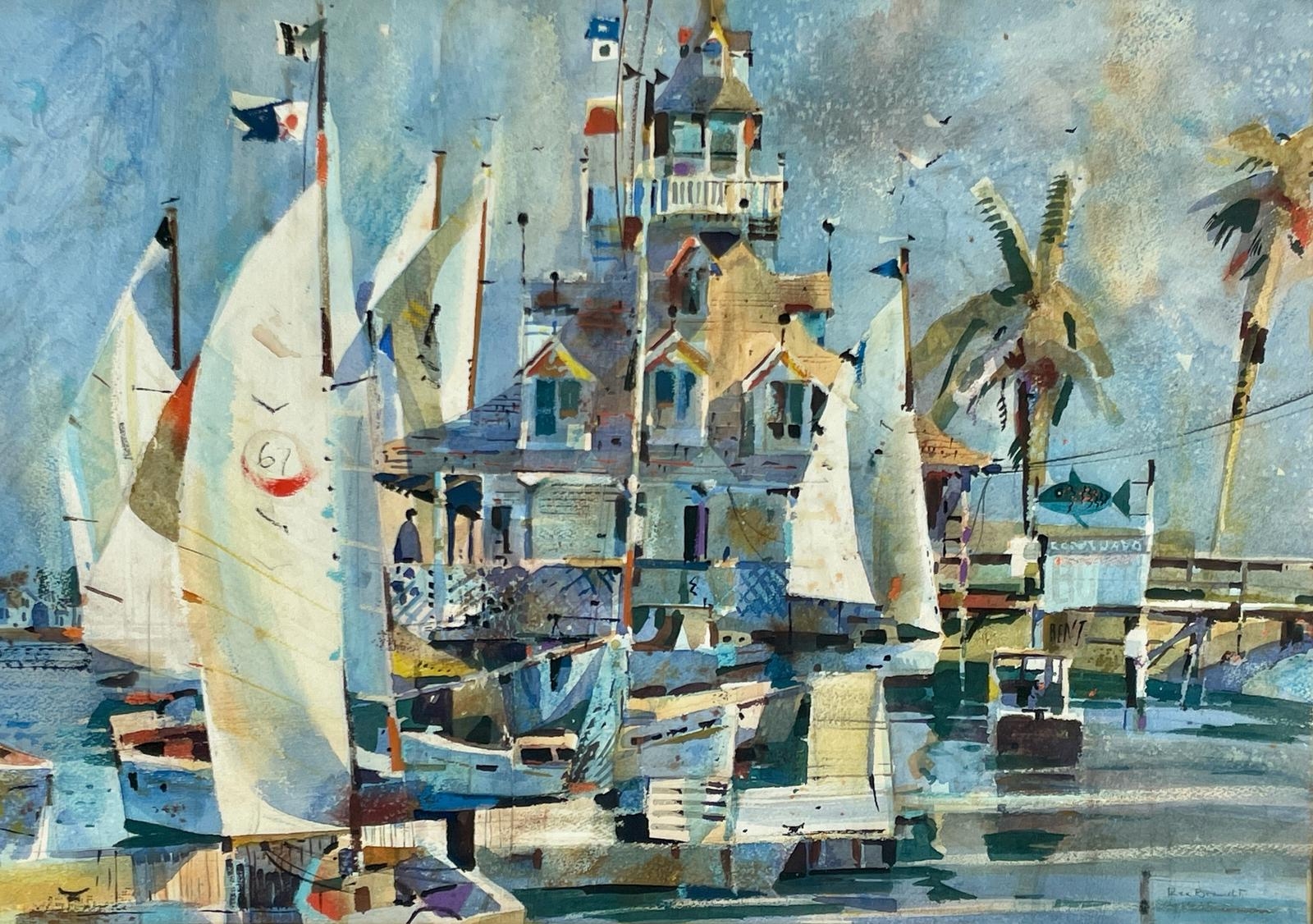 Rex Brandt | TROPICAL HARBOR SCENE | MutualArt