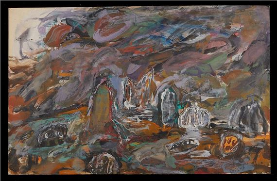 Leon Golub | Leon Golub Surrealist Painting Oil on Board | MutualArt