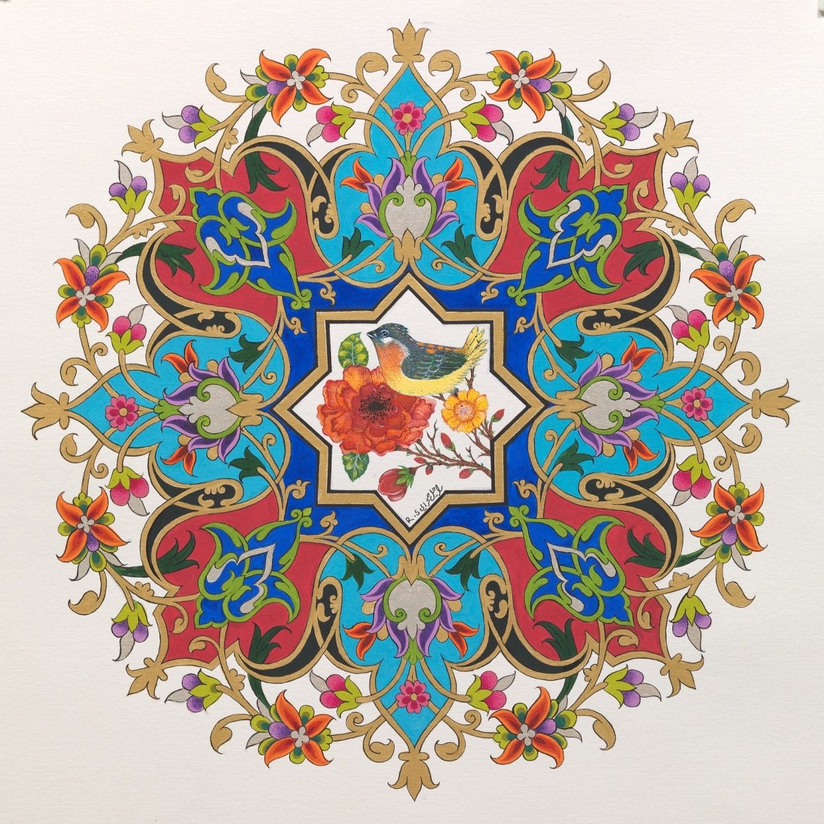 Rahil Sahrai | Hand painted in polychrome on art paper traditional ...