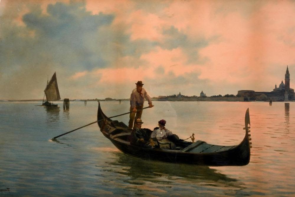Alberto Prosdocimi | Large Alberto Prosdocimi Venetian Watercolor ...