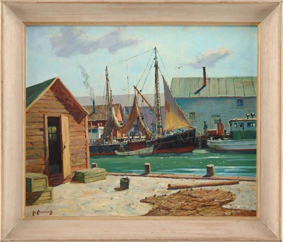 J. J. Enwright | BOATS AT DOCK | MutualArt
