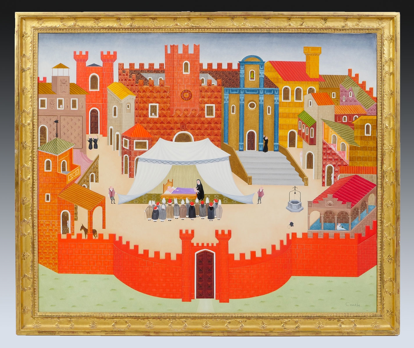 Philip Castle | LARGE ITALIAN SYMBOLIST MEDIEVAL OIL | MutualArt