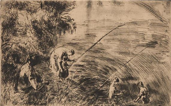 Erzsèbet Aszòdi Weil | Fishing Lesson (Circa 1930) | MutualArt