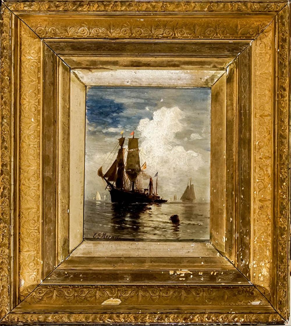 Edward Moran | Sailing Ship in a Harbor | MutualArt