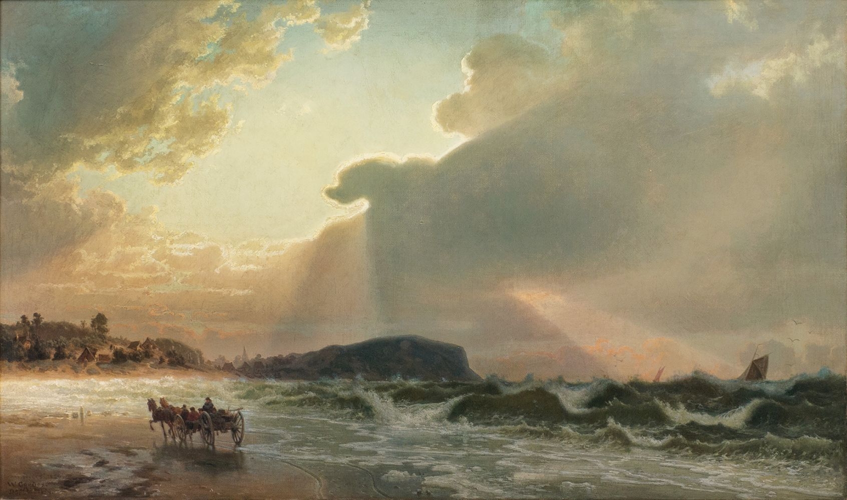 Johann Wilhelm Cordes | SUN BREAKING THROUGH THE CLOUDS (1854) | MutualArt