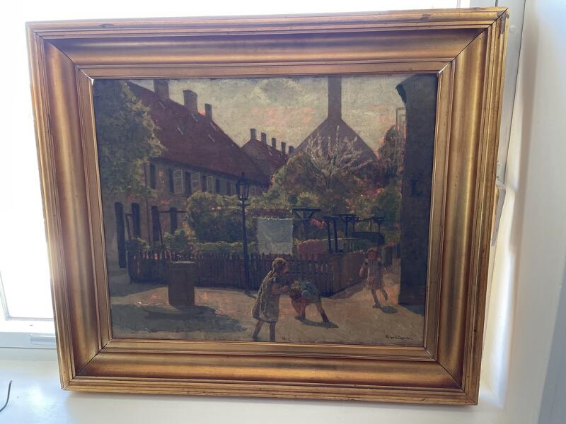 Eiler Sørensen | Children playing in a court yard | MutualArt