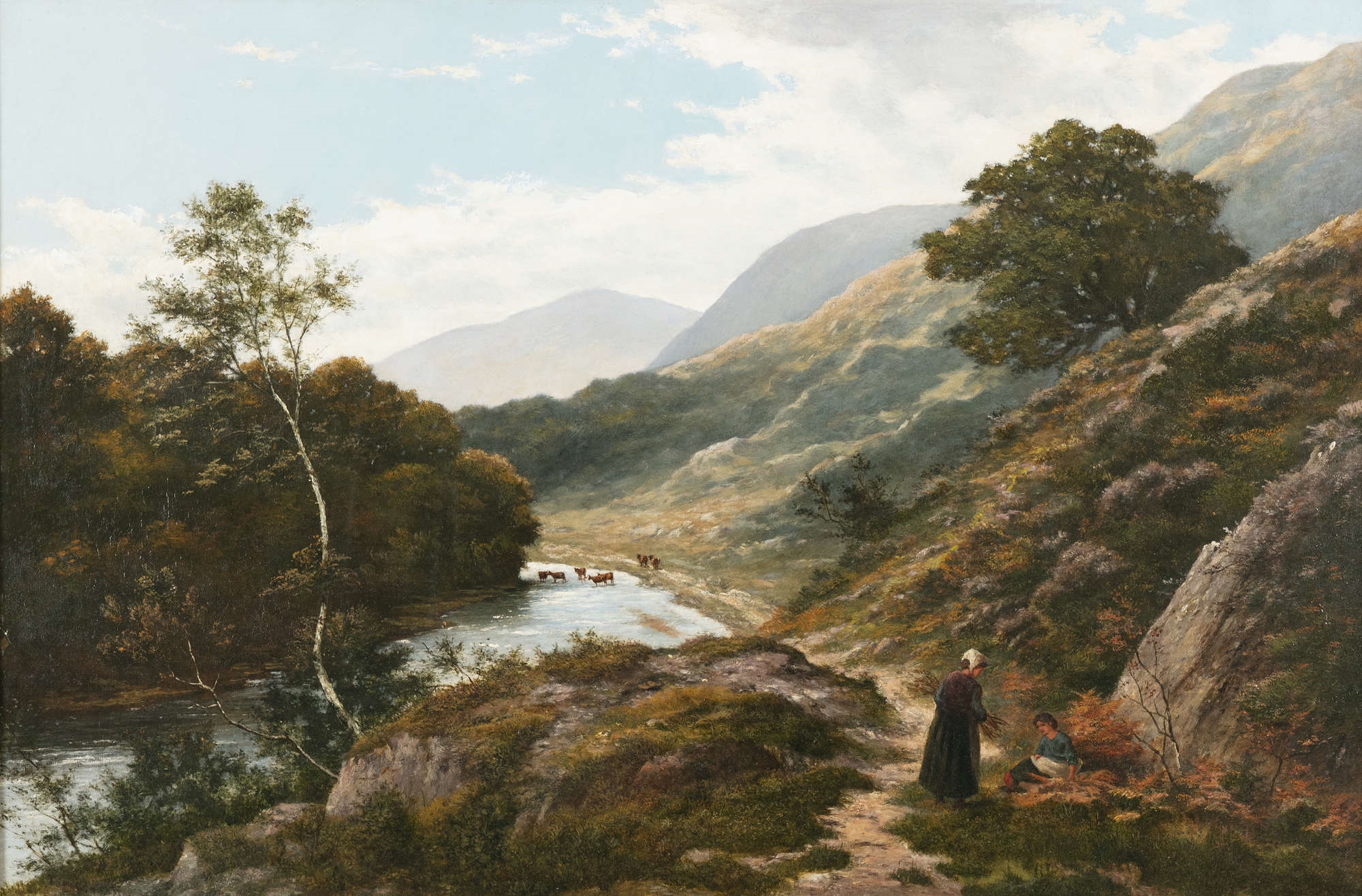 Thomas Spinks | Figures resting on a riverside path | MutualArt