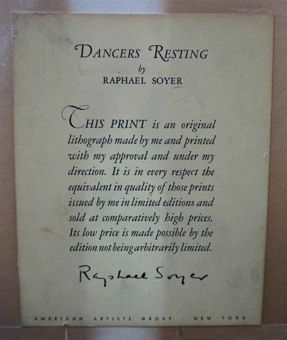 Raphael Soyer | Dancers Resting | MutualArt