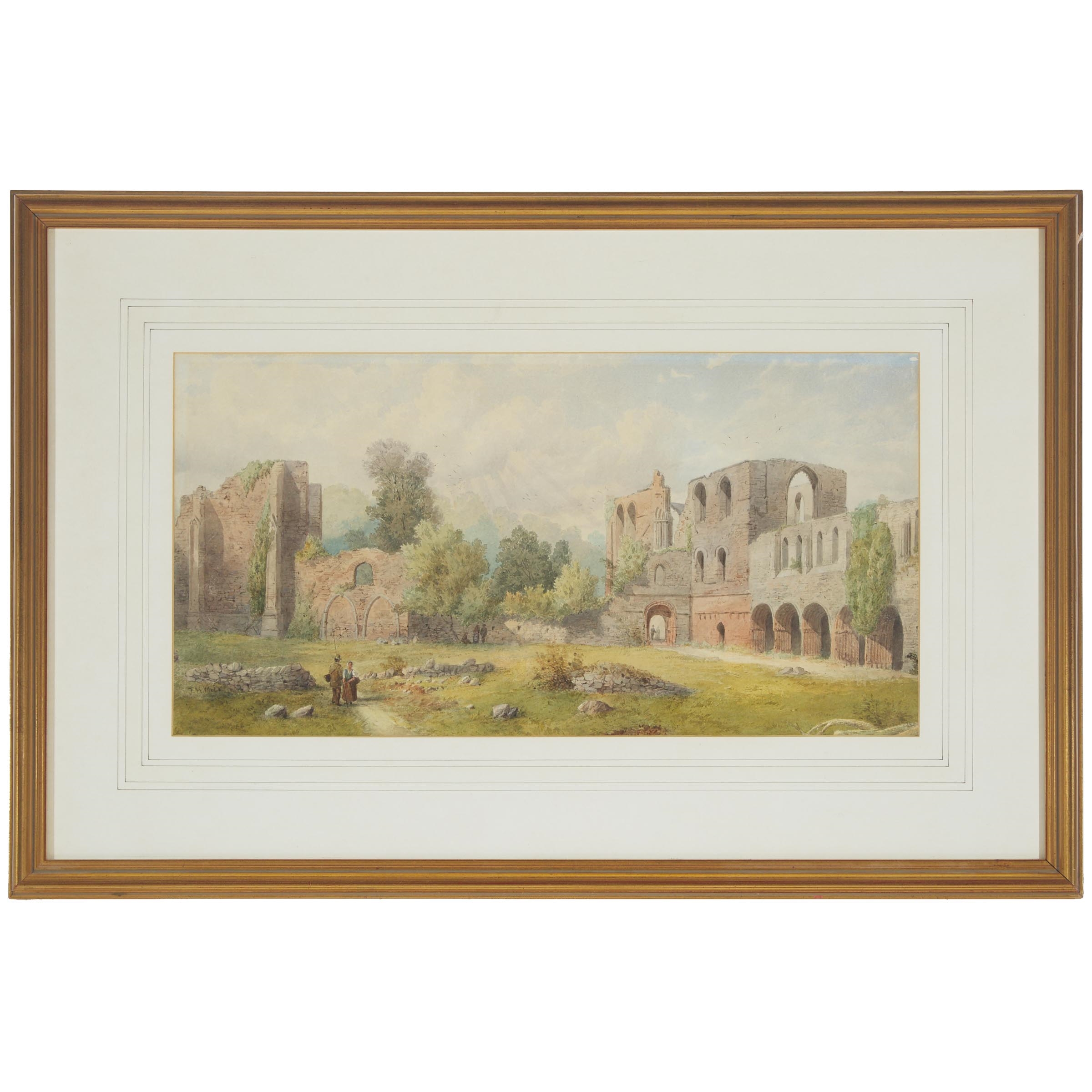John Henry Mole | FIGURES PURVEYING THE GROUNDS OF CASTLE RUINS (19th ...