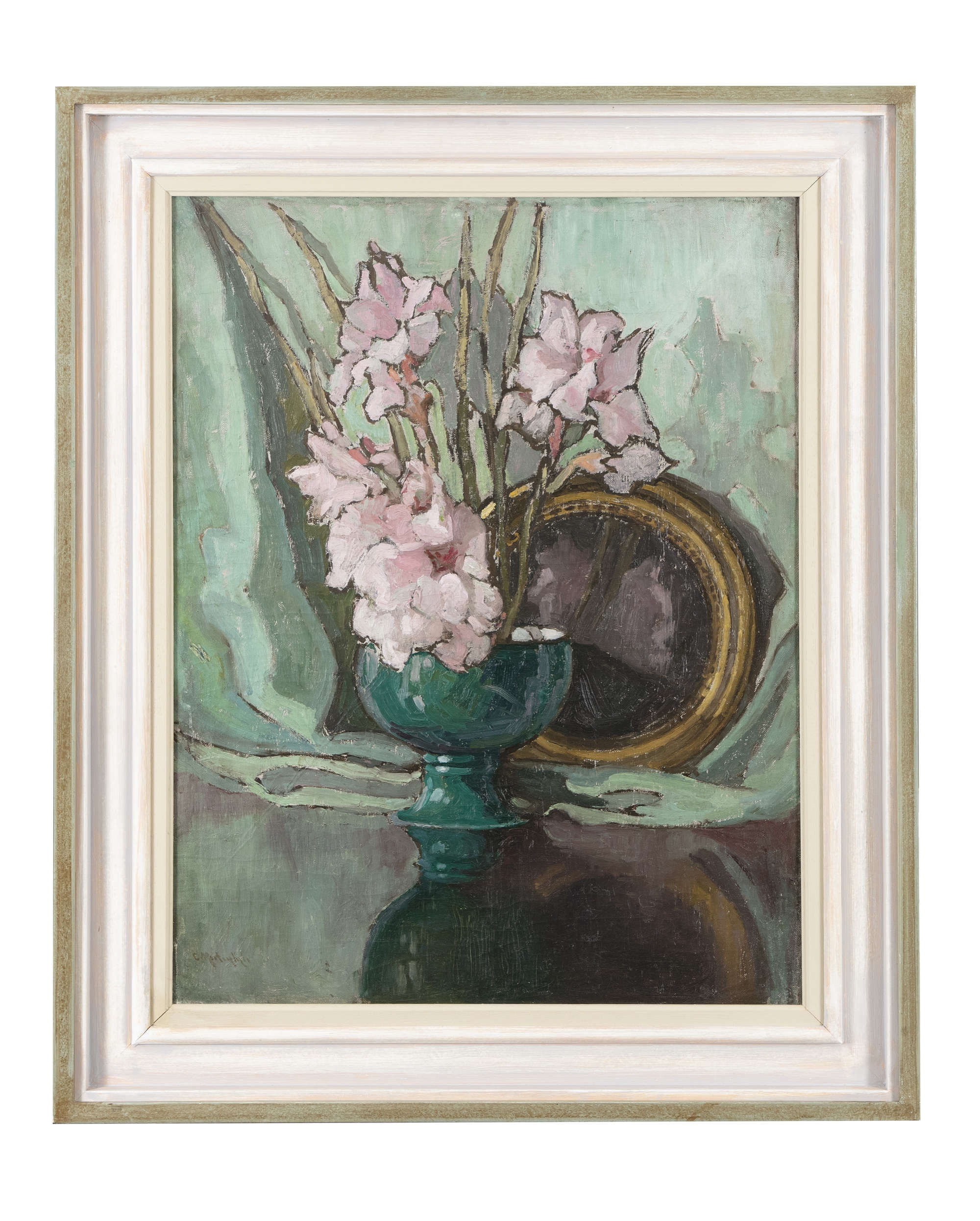 Georgina Moutray Kyle | Still Life Study with Flowers in a Green Bowl ...