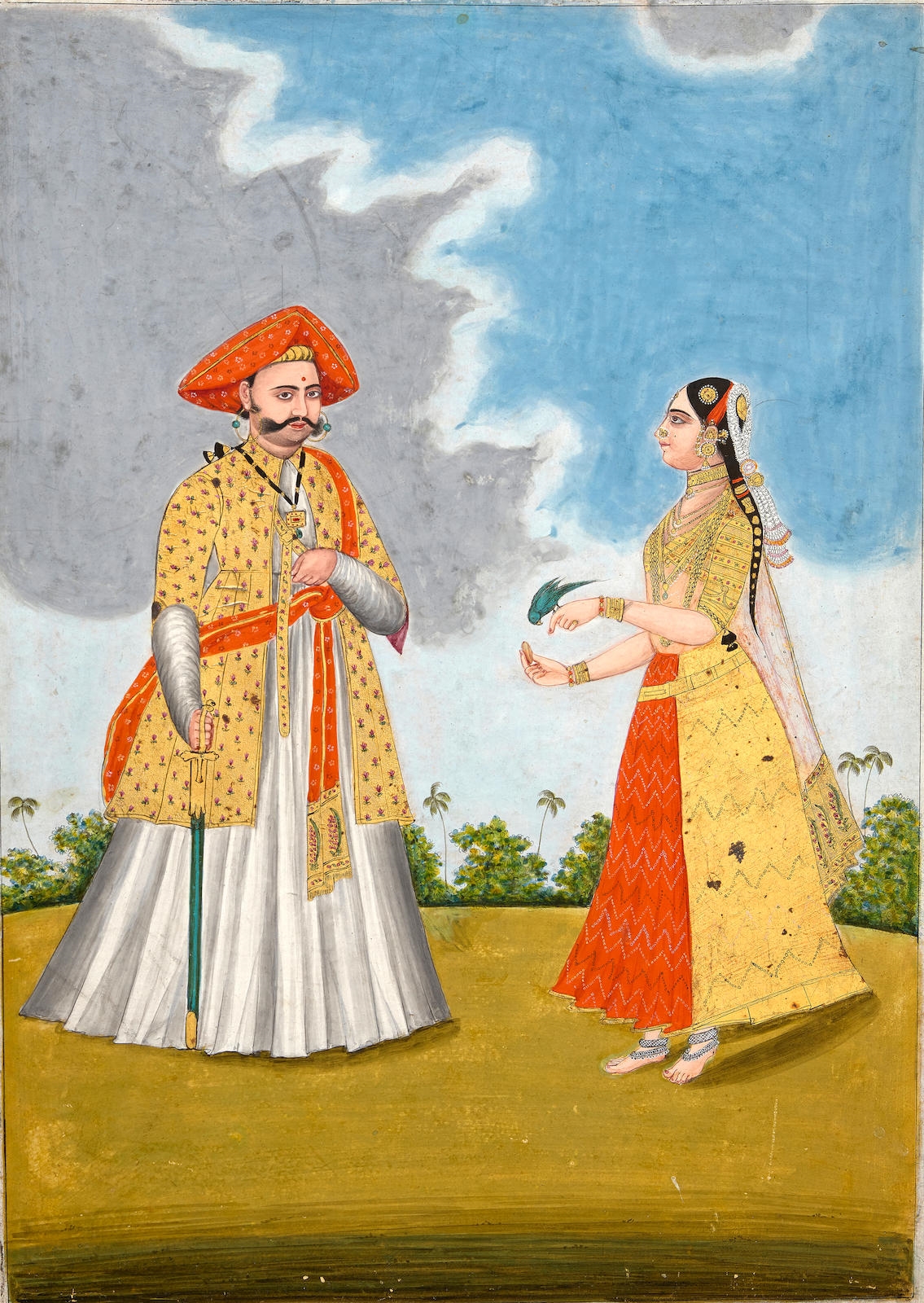 Indian School, 18th Century | A MARATHA PRINCE AND HIS WIFE | MutualArt