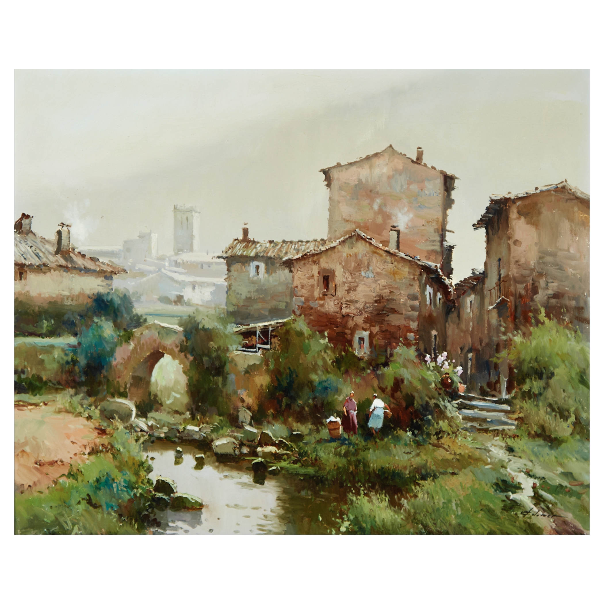 Josep Colomer | Paisaje con figuras | MutualArt