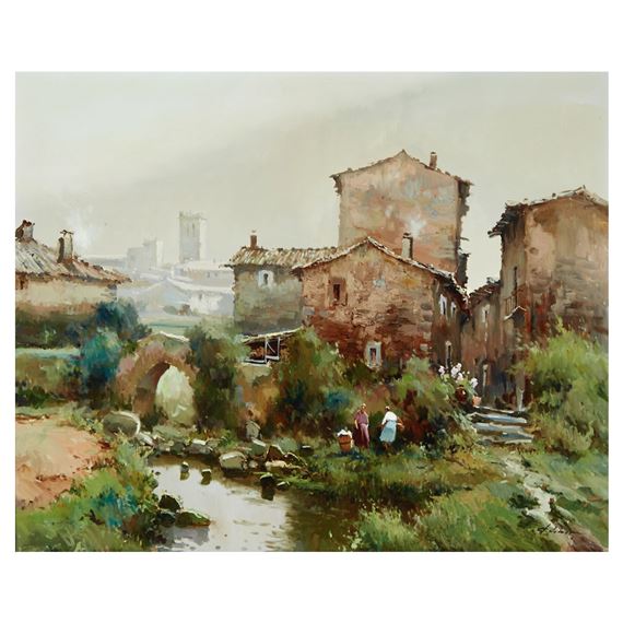 Josep Colomer | Paisaje con figuras | MutualArt