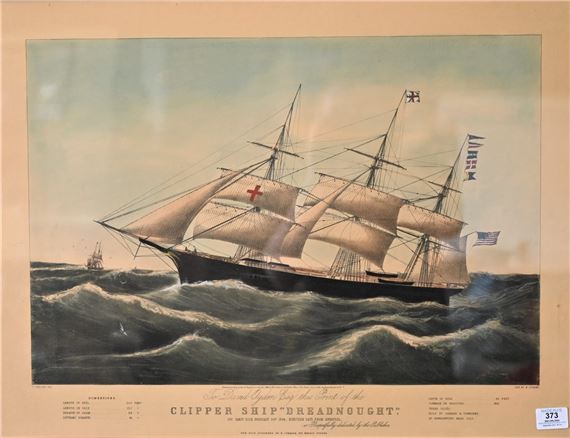 Nathaniel Currier | Chipper Ship, Dreadnought (1854) | MutualArt