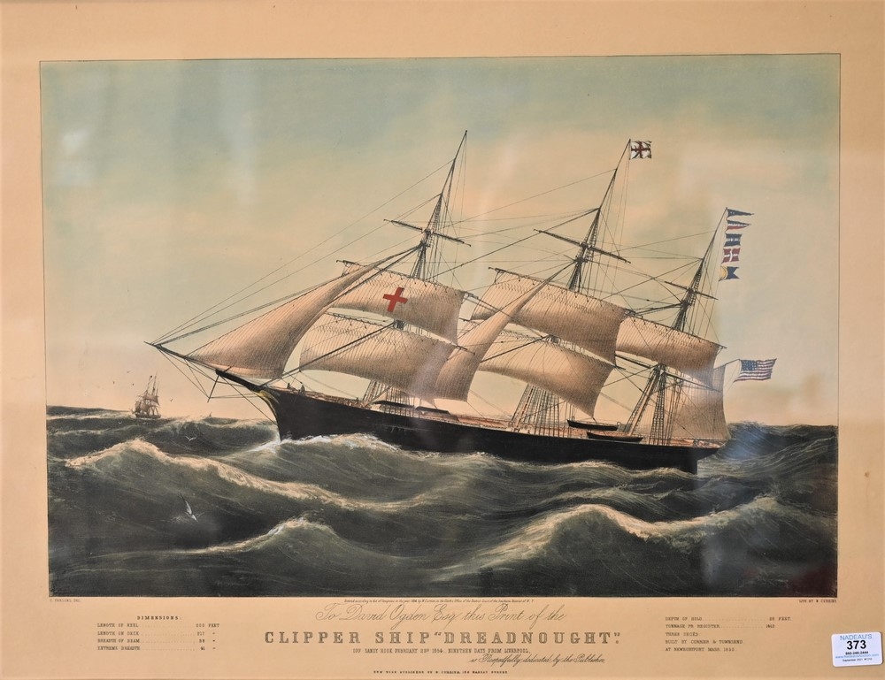 Nathaniel Currier | Chipper Ship, Dreadnought (1854) | MutualArt