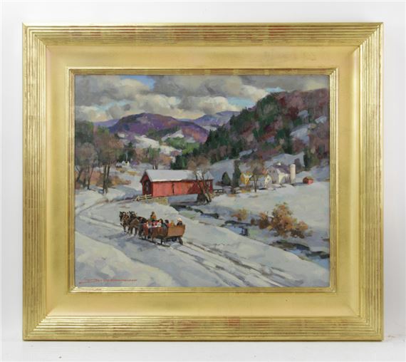 Donald Allen Mosher | snow covered bridge | MutualArt
