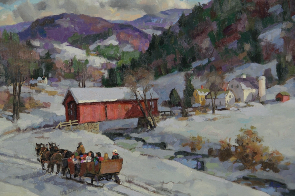 Donald Allen Mosher | snow covered bridge | MutualArt