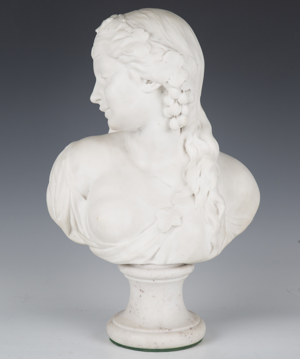 C. Cirom | portrait bust of a semi-clad bacchante maiden | MutualArt