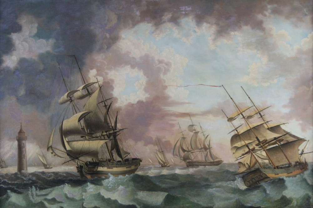 Richard Wright | ships with British frigate | MutualArt