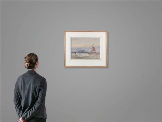 Edwin Hayes | Hulks in Portsmouth Harbour | MutualArt