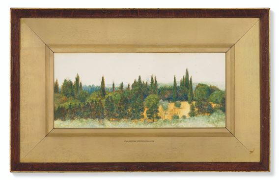 John Roddam Spencer Stanhope | An Italian valley with pine trees ...