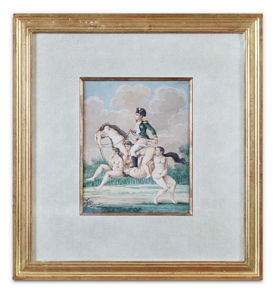 French School, 19th Century | Napoléon riding on a horse made of nude ...