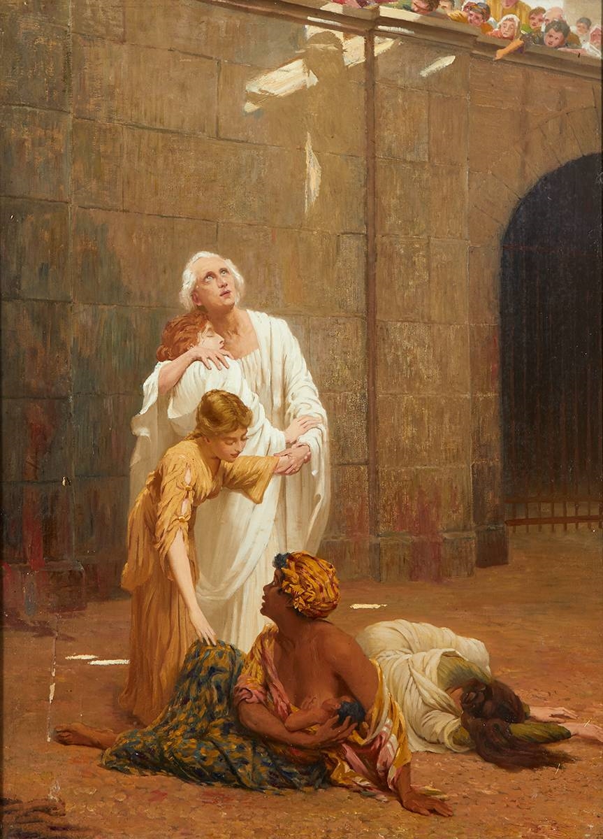 St. George Hare | Portrait of a lady in a white lace dress | MutualArt