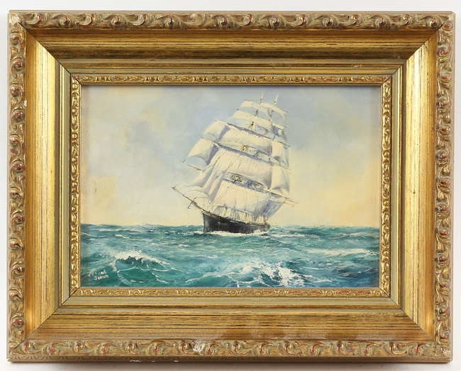 Richard Simm | Fishing Trawlers; Clipper under full sail | MutualArt
