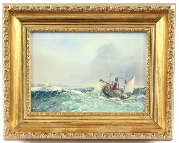 Richard Simm | Fishing Trawlers; Clipper under full sail | MutualArt