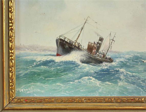 Richard Simm | Fishing Trawlers; Clipper under full sail | MutualArt
