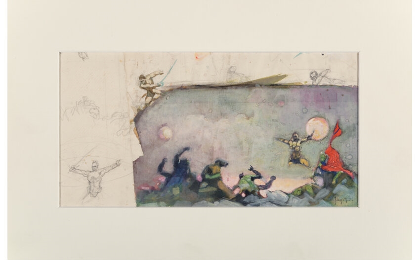 Frank Frazetta | John Carter and the Savage Apes of Mars, preliminary ...