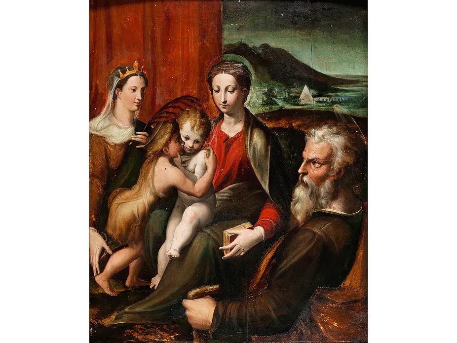 Tuscan School, 16th Century | DIE MADONNA MIT DEM KIND, JOHANNES DEM TÄUFER, DEM HEILIGEN JOSEF ...