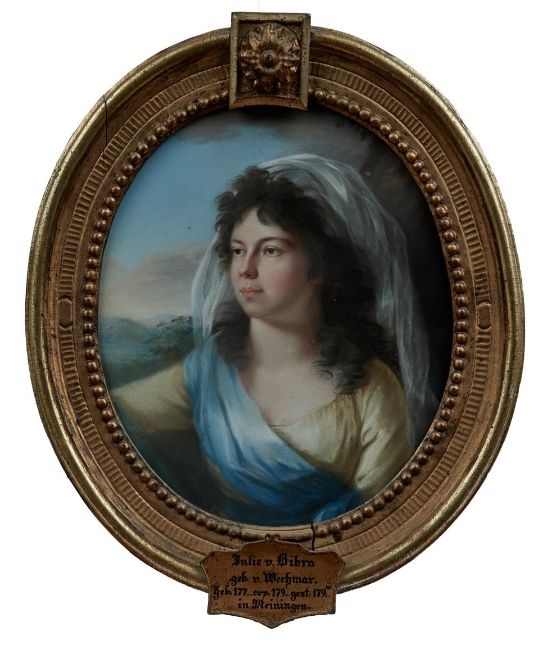 Johann Philipp Bach | Oval portrait of the Freifrau Julie von Bibra ...