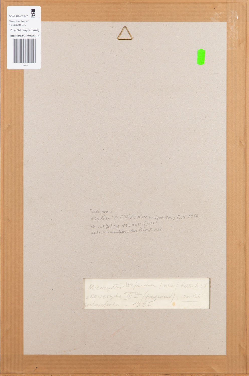 Mieczysław Wejman | Cyclist III (1966) | MutualArt